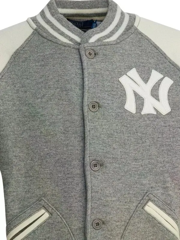 Polo Ralph Lauren X New York Yankees Appliqué Buttoned Bomber Jacket - Grey
