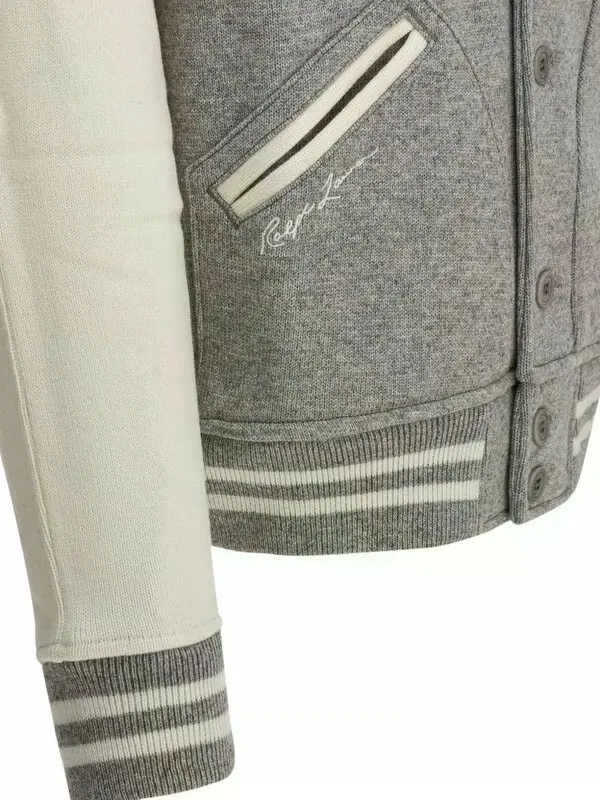 Polo Ralph Lauren X New York Yankees Appliqué Buttoned Bomber Jacket - Grey