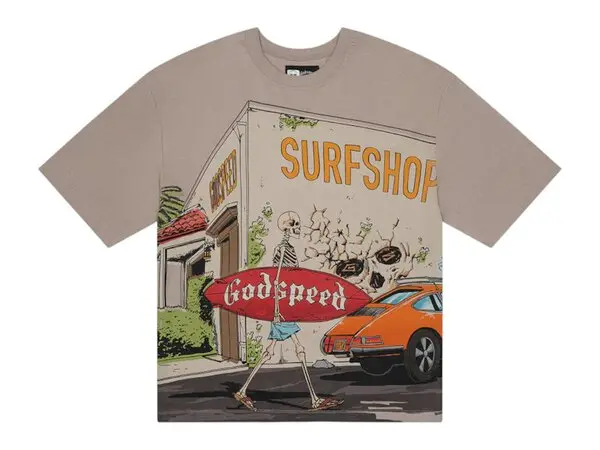 GODSPEED Gs Surf Shop T-shirt - Stone Grey