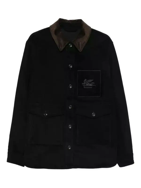 Etro Corduroy-collar Patch-pocket Shirt Jacket