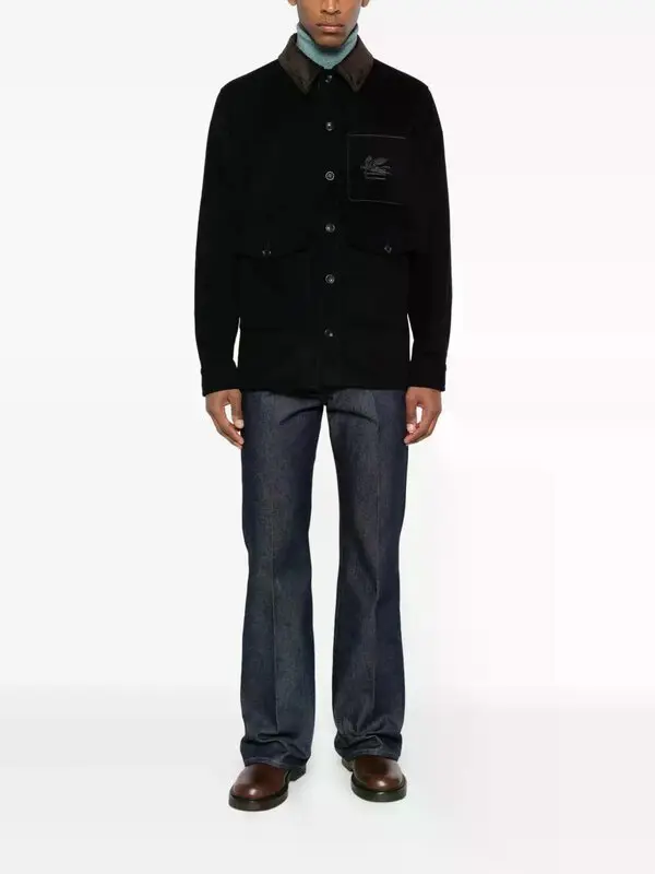 Etro Corduroy-collar Patch-pocket Shirt Jacket