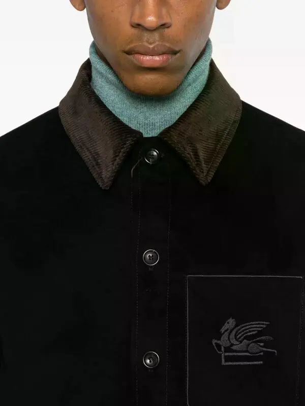 Etro Corduroy-collar Patch-pocket Shirt Jacket