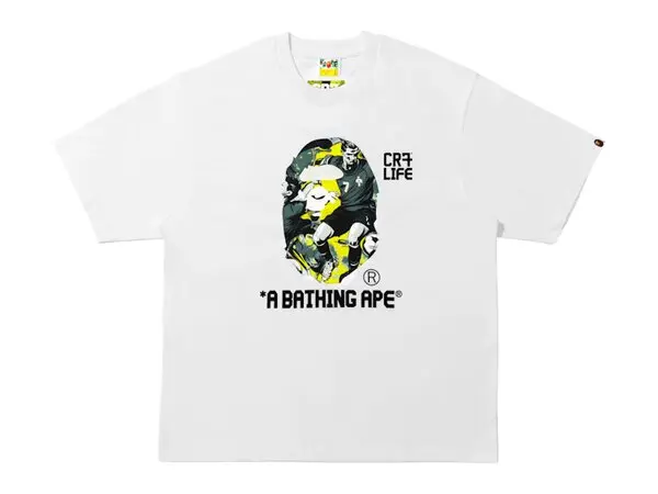 A BATHING APE X Cr7 Life Graphic Relaxed Fit Tee Shirt - White