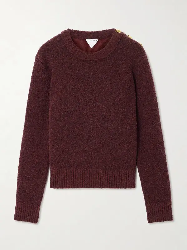 Bottega Veneta Button-detailed Wool-blend Bouclé Sweater