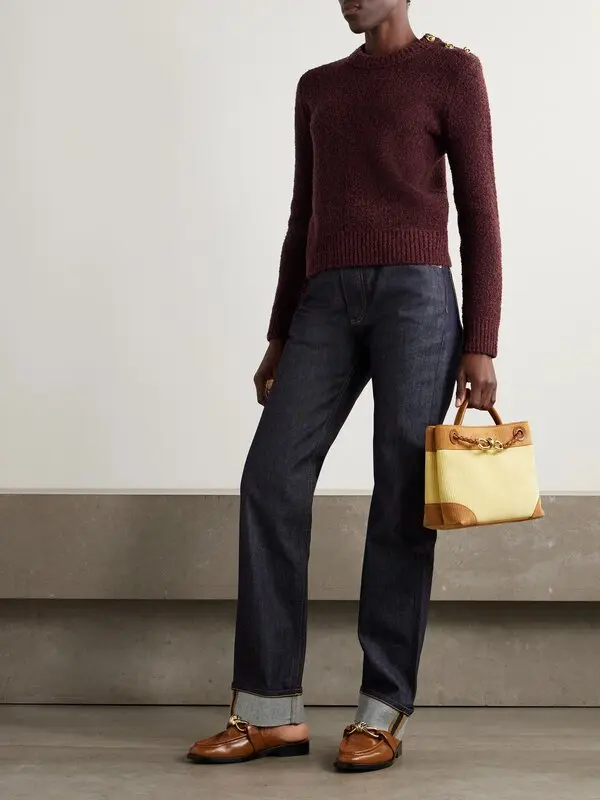 Bottega Veneta Button-detailed Wool-blend Bouclé Sweater