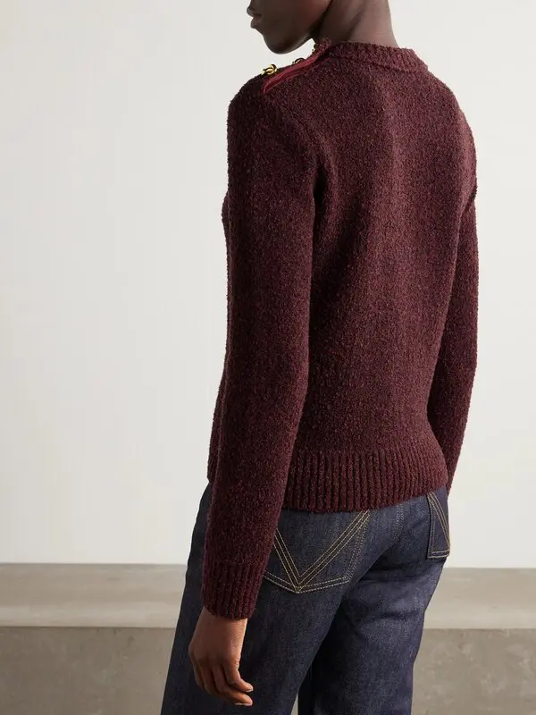 Bottega Veneta Button-detailed Wool-blend Bouclé Sweater