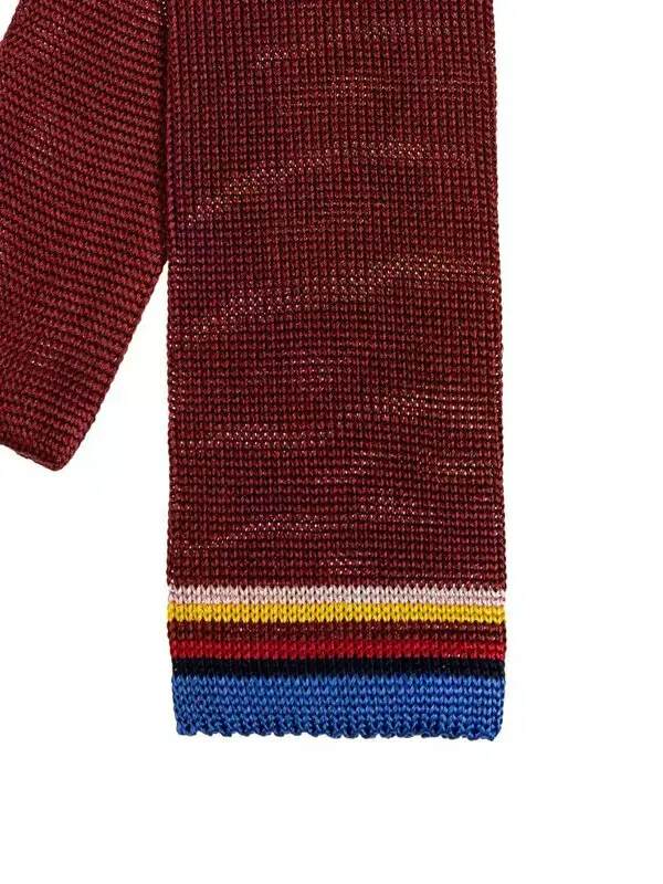 Paul Smith Striped Silk Necktie - Red