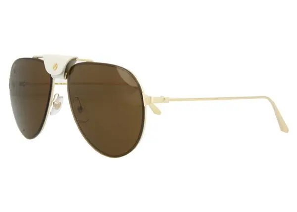 CARTIER Aviator Sunglasses - Gold/brown (ct0166s