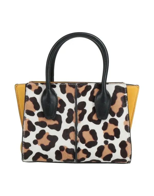 TOD'S Calfskin Handbag With Leopard Print