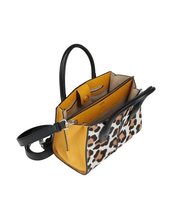 TOD'S Calfskin Handbag With Leopard Print