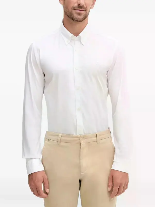 BOSS Embroidered-logo Buttoned Shirt - White