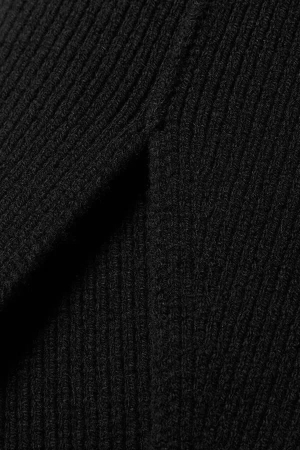 Rick Owens Asymmetric Ribbed Maxi Skirt - Black