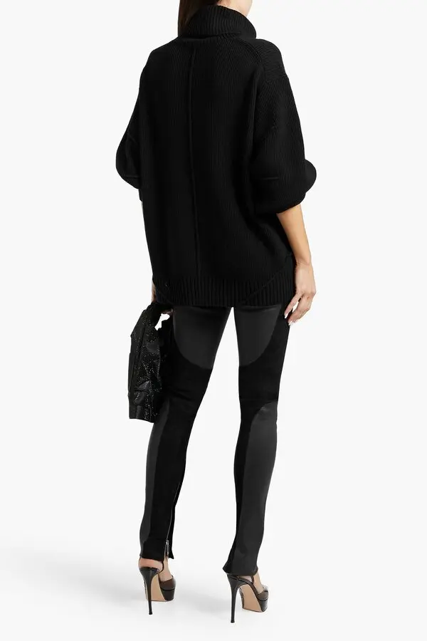 Helmut Lang Cl Racer Leather And Suede Leggings