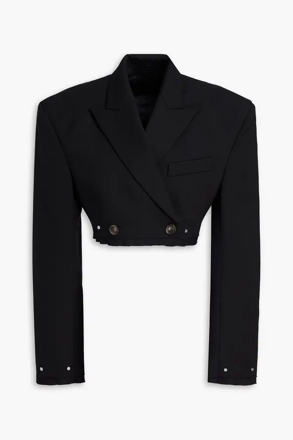 DION LEE Cropped Wool-blend Twill Blazer