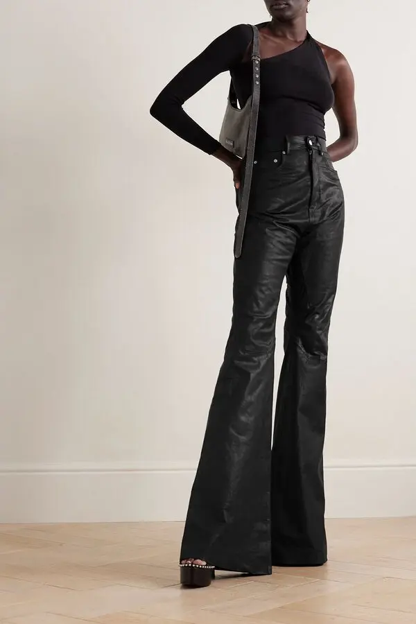 Rick Owens Bolan Flared Leather Pants