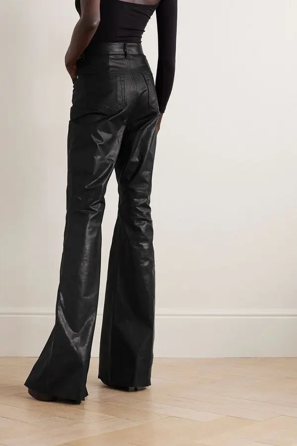 Rick Owens Bolan Flared Leather Pants