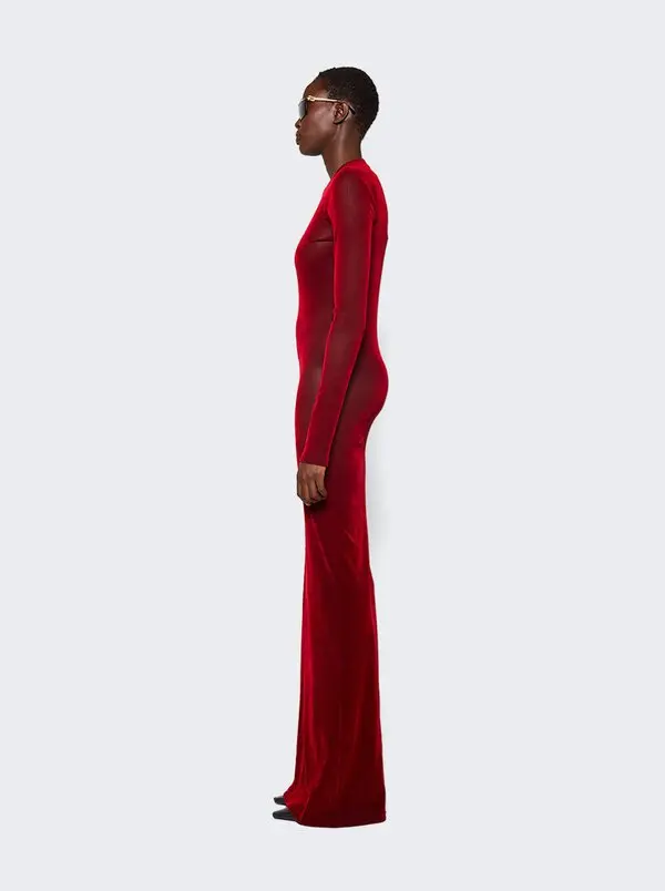 LUDOVIC DE SAINT SERNIN Long Sheer Mesh Dress