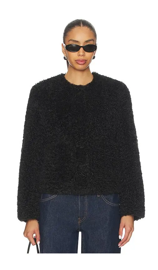 LAMARQUE Emilia Faux Fur Jacket - Black