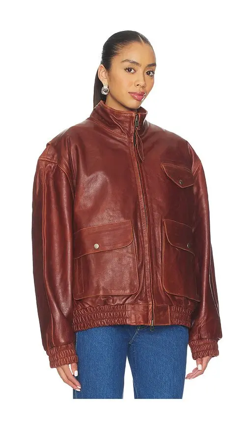 FOUND Leather Bomber Jacket