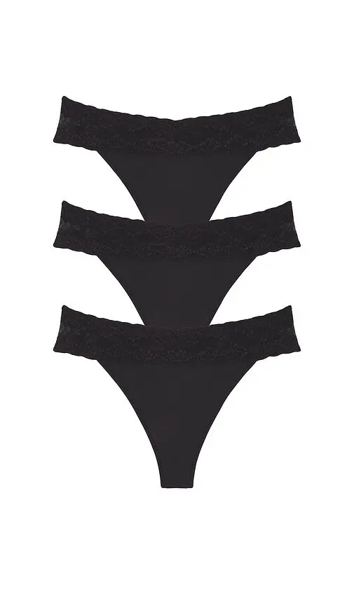 Natori Bliss Perfection One Thong 3 Packs - Black