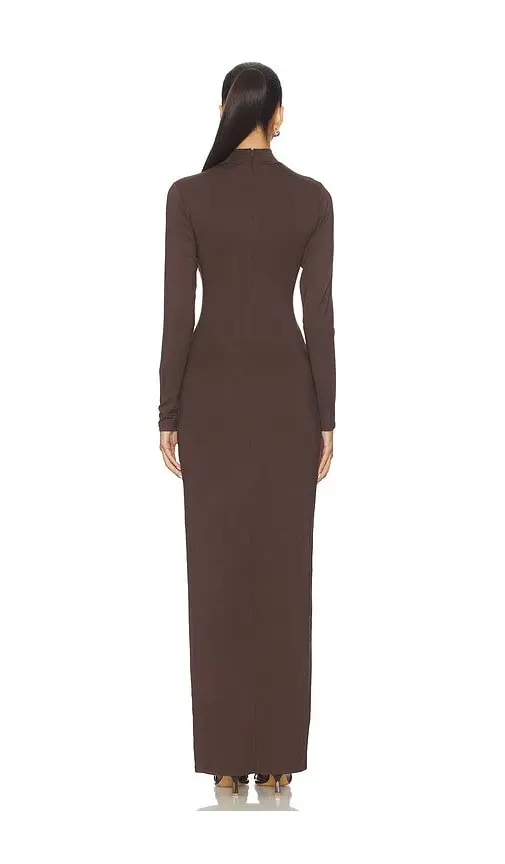 SKIMS Long Sleeve Turtleneck Maxi Dress - Espresso