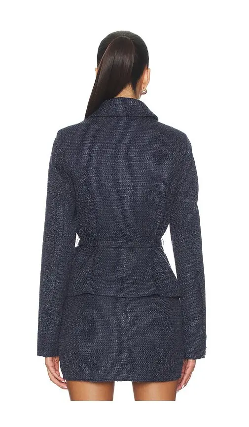 MORE TO COME Fawm Belted Blazer - Navy