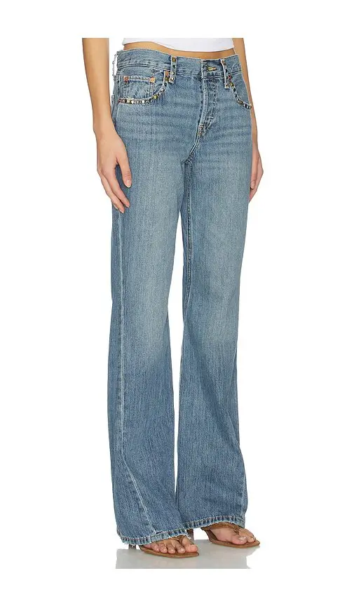 RE/DONE Twisted Mid Rise Bootcut Jeans - Thunderstruck