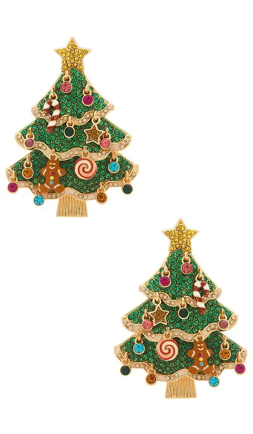 Baublebar Christmas Tree Statement Earrings - Multi
