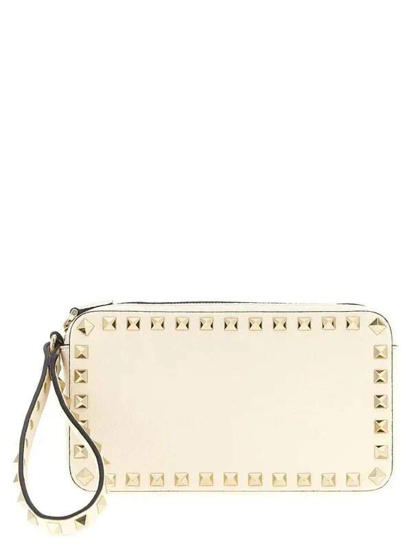 Valentino Garavani Rockstud Clutch - White