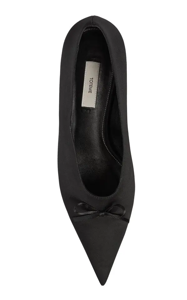 TOTEME Sharp Bow Kitten Pumps - Black