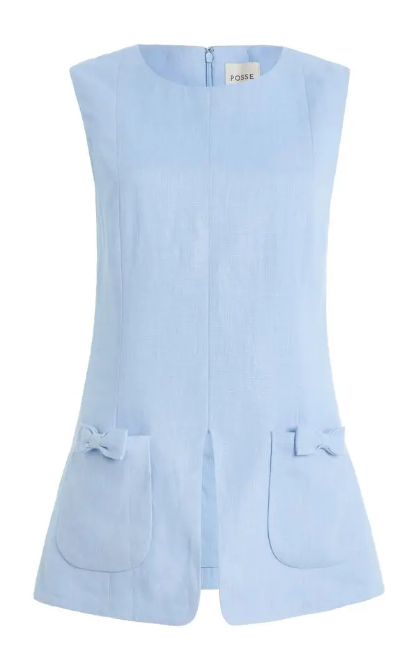Posse Harper Linen Top - Blue