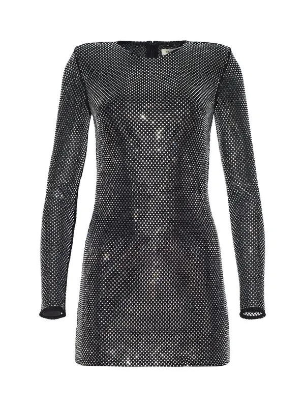 L'Agence Harlynn Crystal Mini Dress
