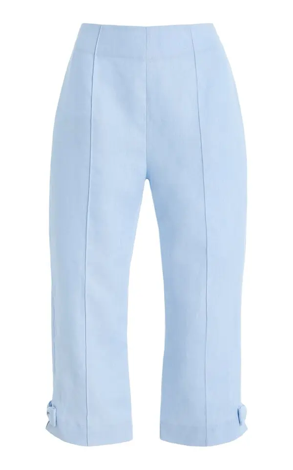 Posse Harper Linen Capri Pants - Blue