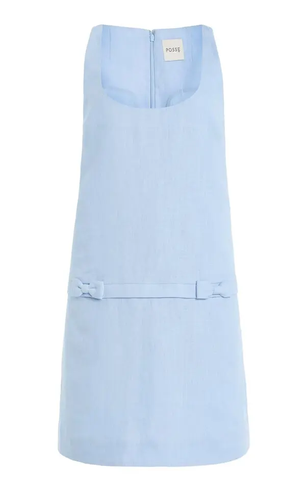 Posse Harper Linen Mini Dress - Blue