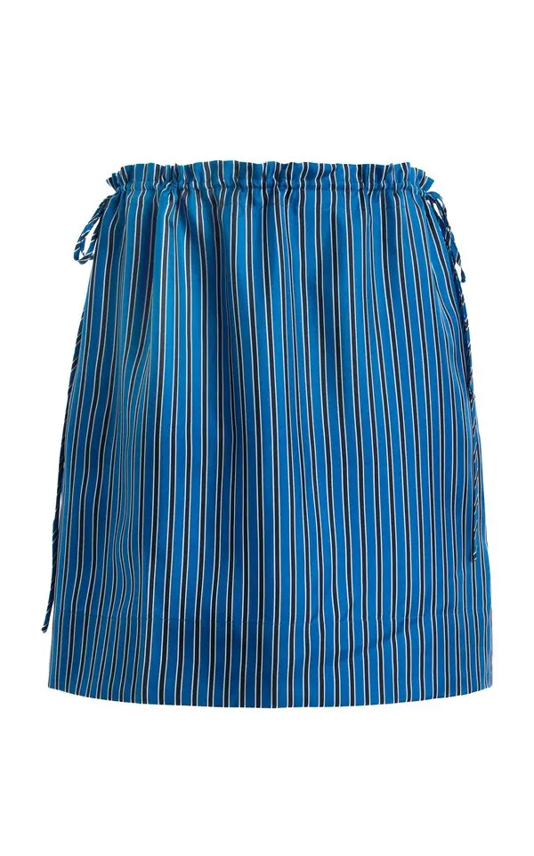 TOTEME Striped Silk Mini Skirt - Blue