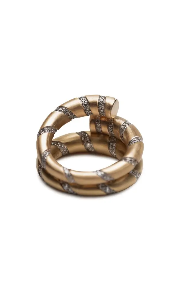 FIAMETTA 14k Yellow Diamond Spiral Ring