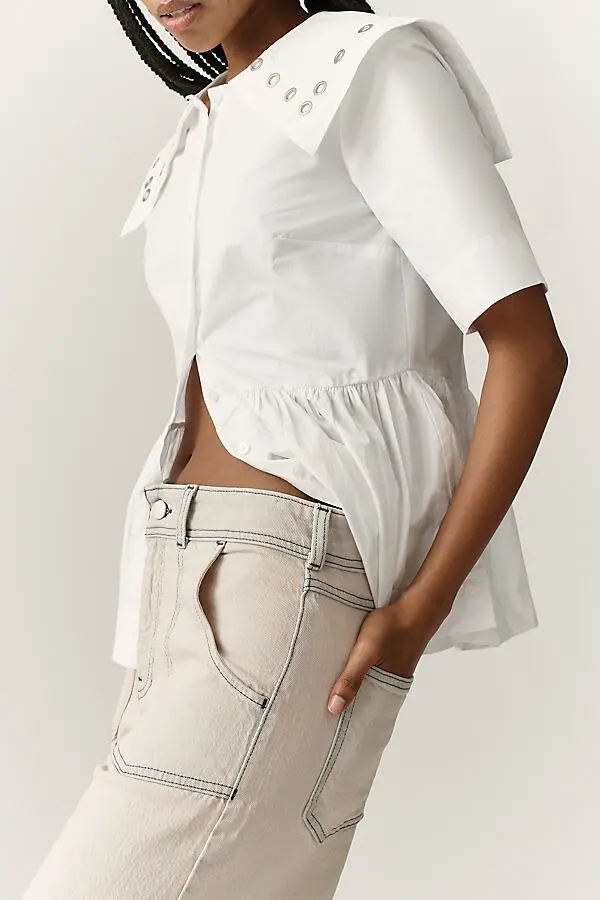 PILCRO Sienna Crop High-rise Wide-leg Jeans