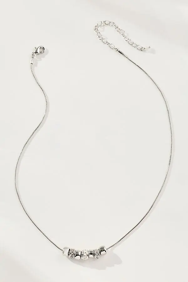 Anthropologie Metal Donut Rope Necklace - Silver