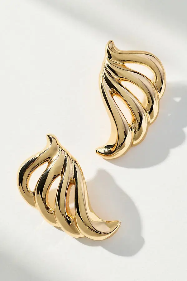 Anthropologie Layered Curve Earrings - Gold