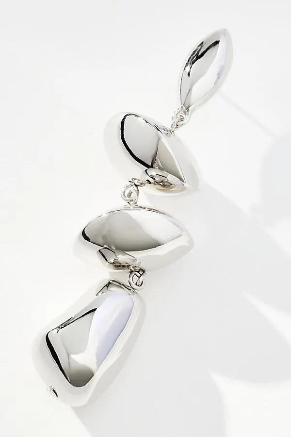 Anthropologie Multi Shaped Drop Earrings - Silver