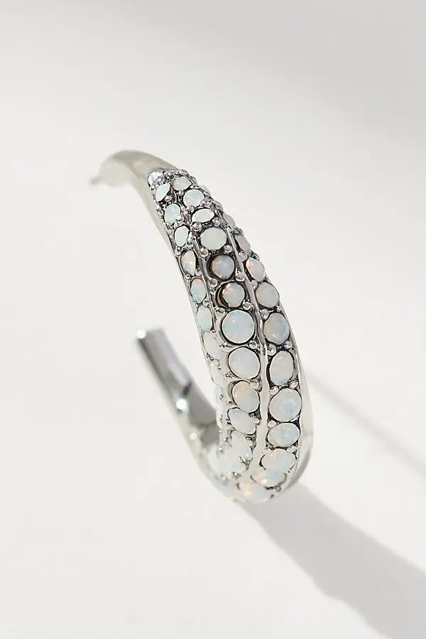 Anthropologie Crystal Column Hoop Earrings