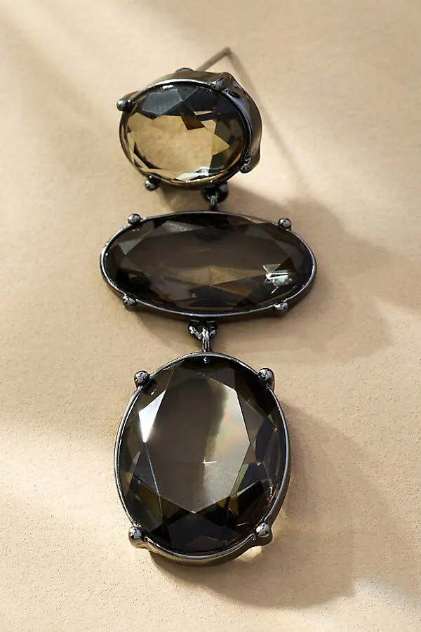 Anthropologie Shaped Crystal Drop Earrings