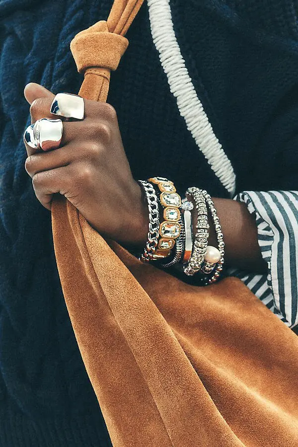 Anthropologie Molten Cocktail Ring - Silver