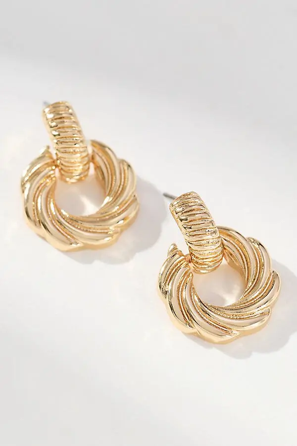 Anthropologie Circle Twist Earrings - Gold