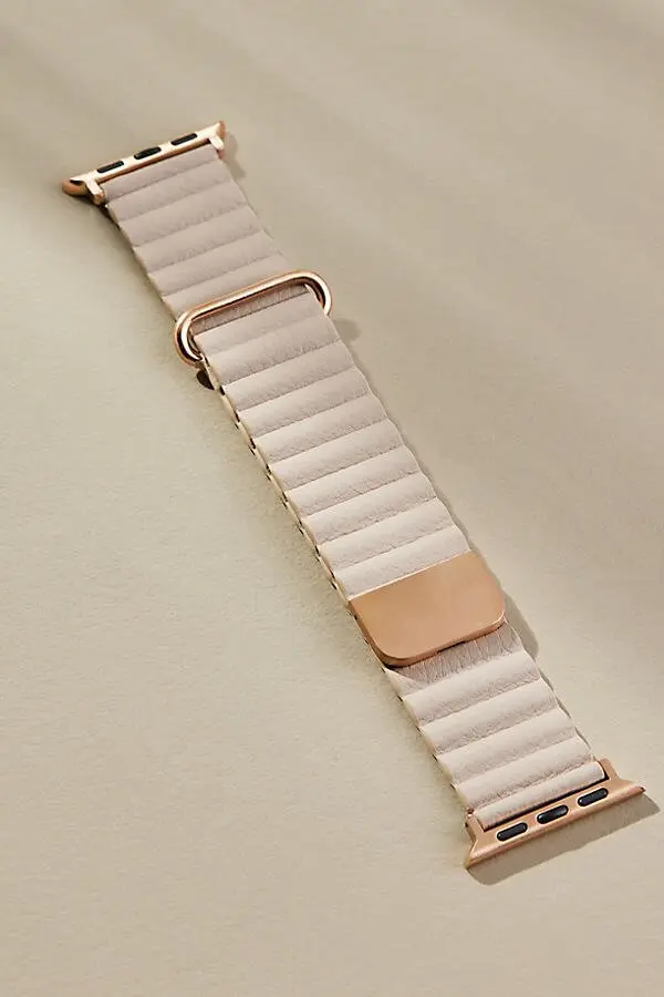 POSH TECH Dakota Magnetic Leather Apple Watch Band - Khaki