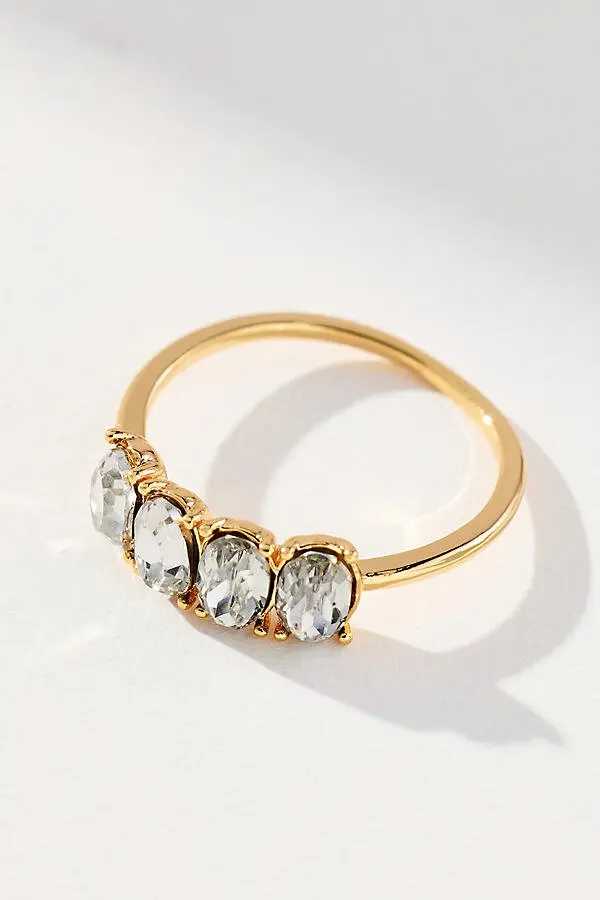 Anthropologie Crystal Band Ring - Clear