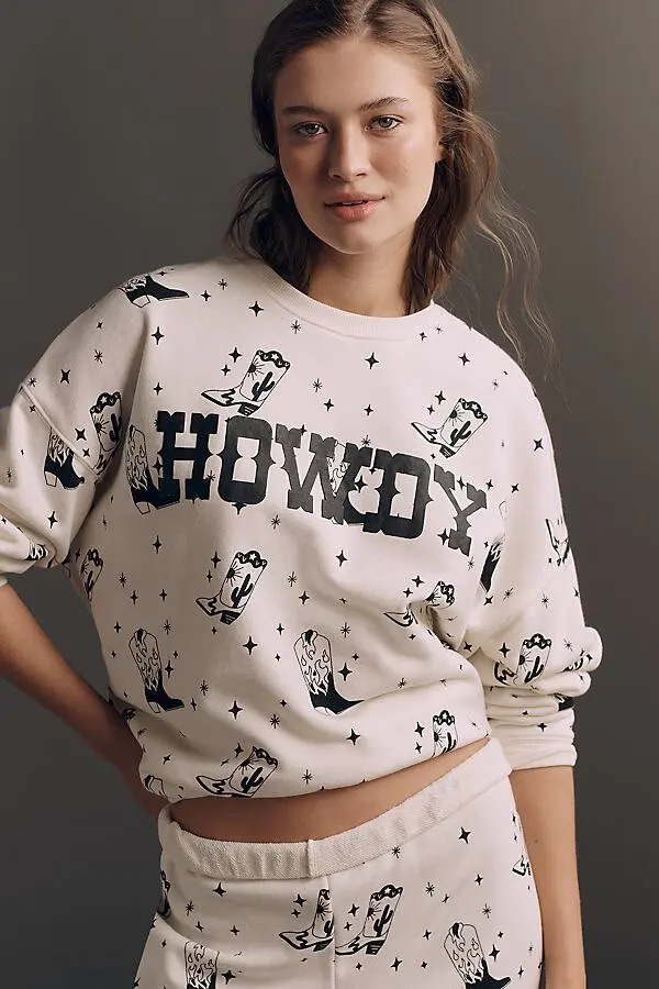 Beach Riot Oversized Crew-neck Sweatshirt - White