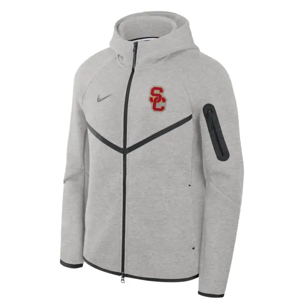 Nike Usc Tech Fleece Windrunner Full-zip Hooded Jacket - Grey