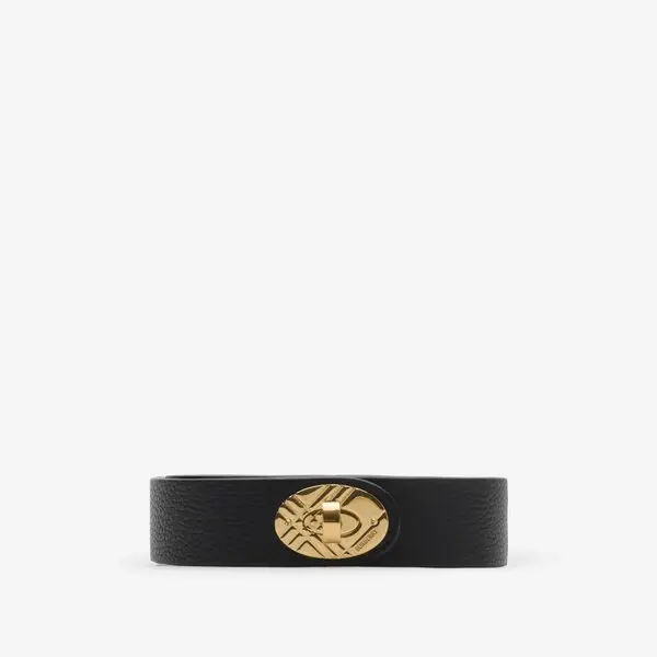 Burberry Leather Cotswolds Belt - Black/gold