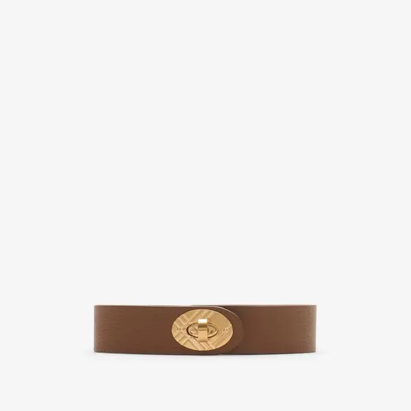 Burberry Leather Cotswolds Belt - Hazel Brown/gold
